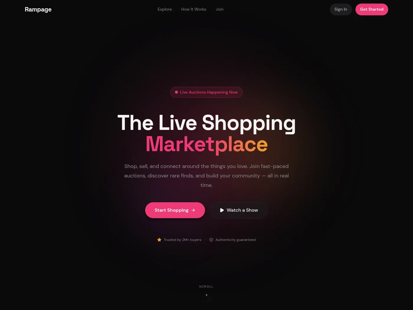 Rampage Landing Page