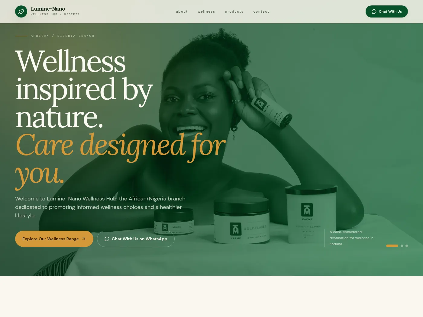 Lumine-Nano Wellness Website