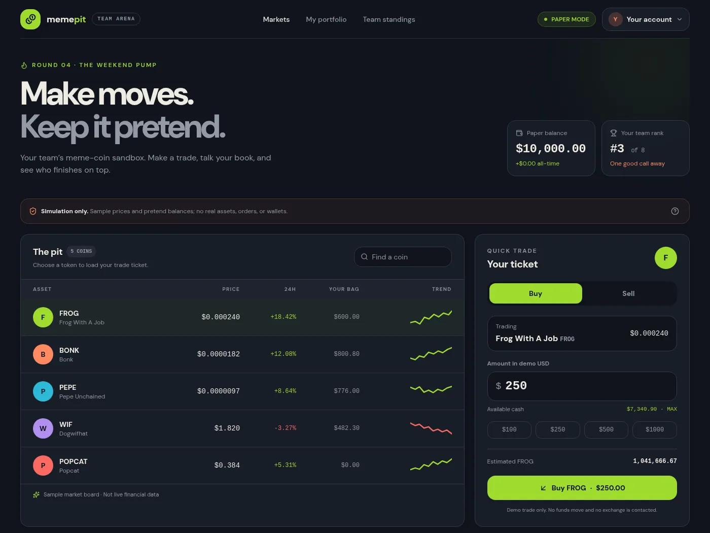 MemeCoin Wallet Simulator