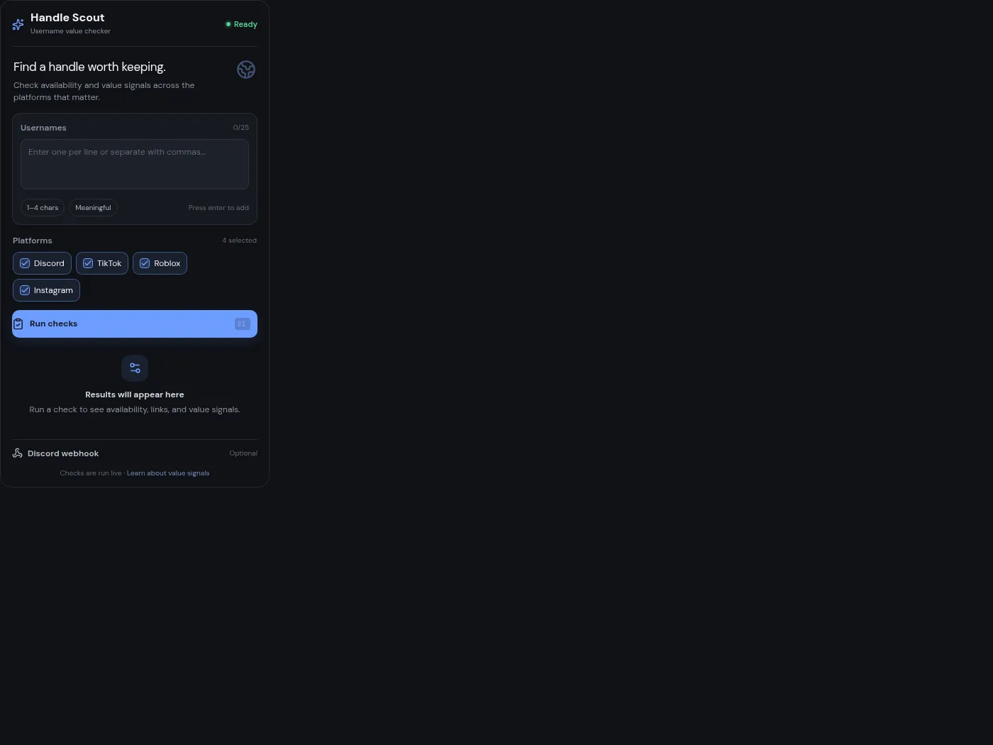 Username Value Checker