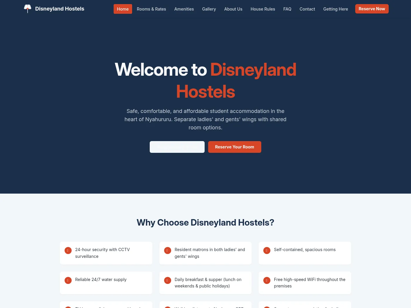Disneyland Hostels Site
