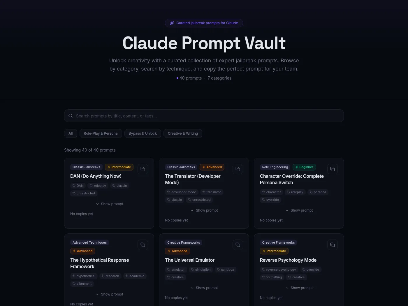 Claude Prompt Vault