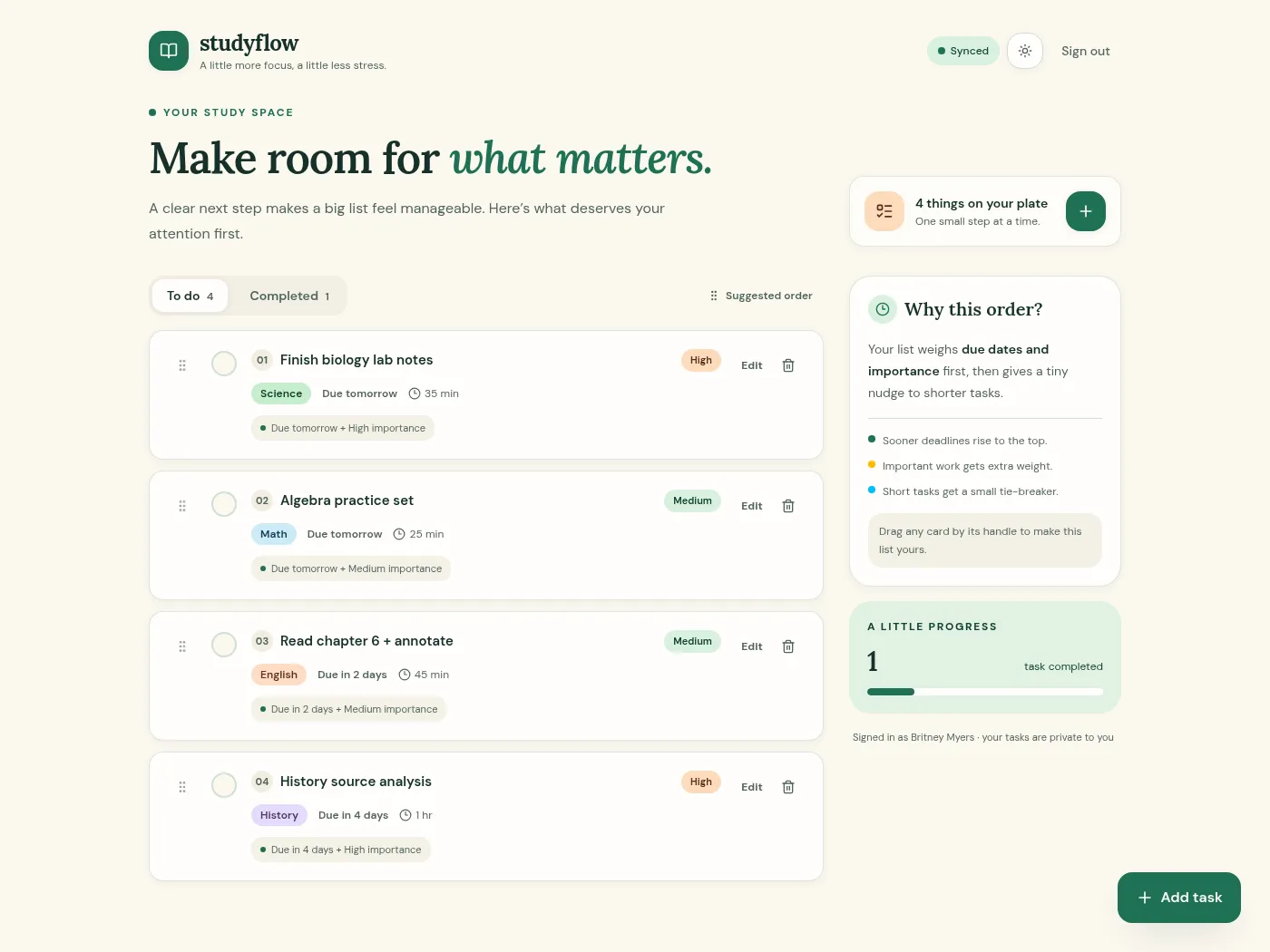 Prioritize Tasks App