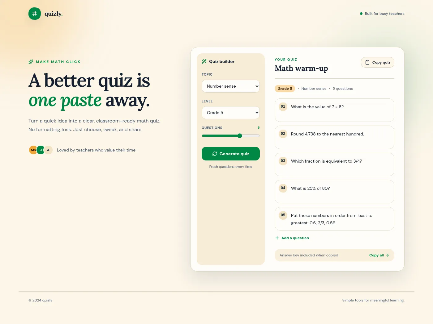 Math Quiz CopyPaste
