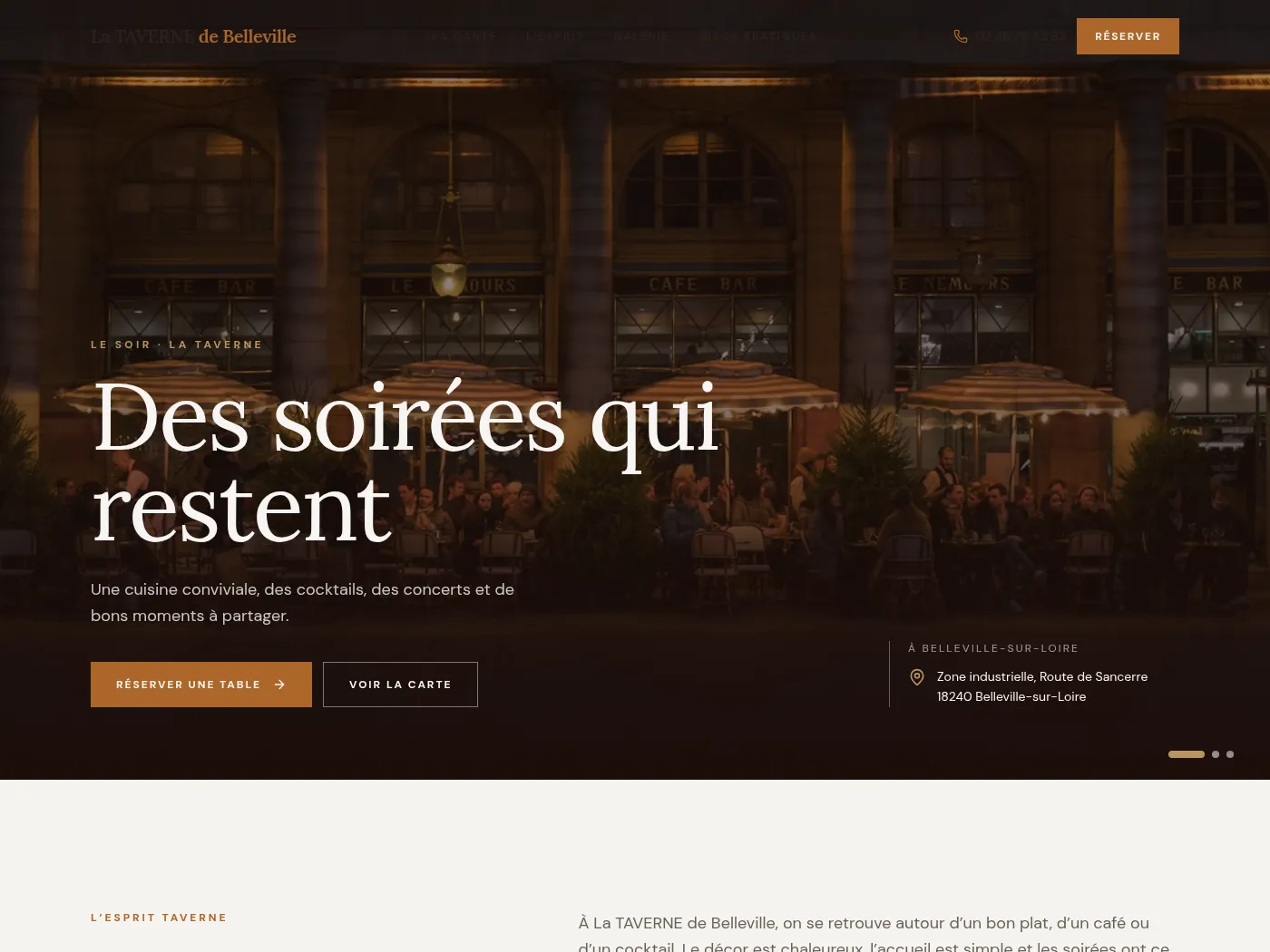 La Taverne Web Experience