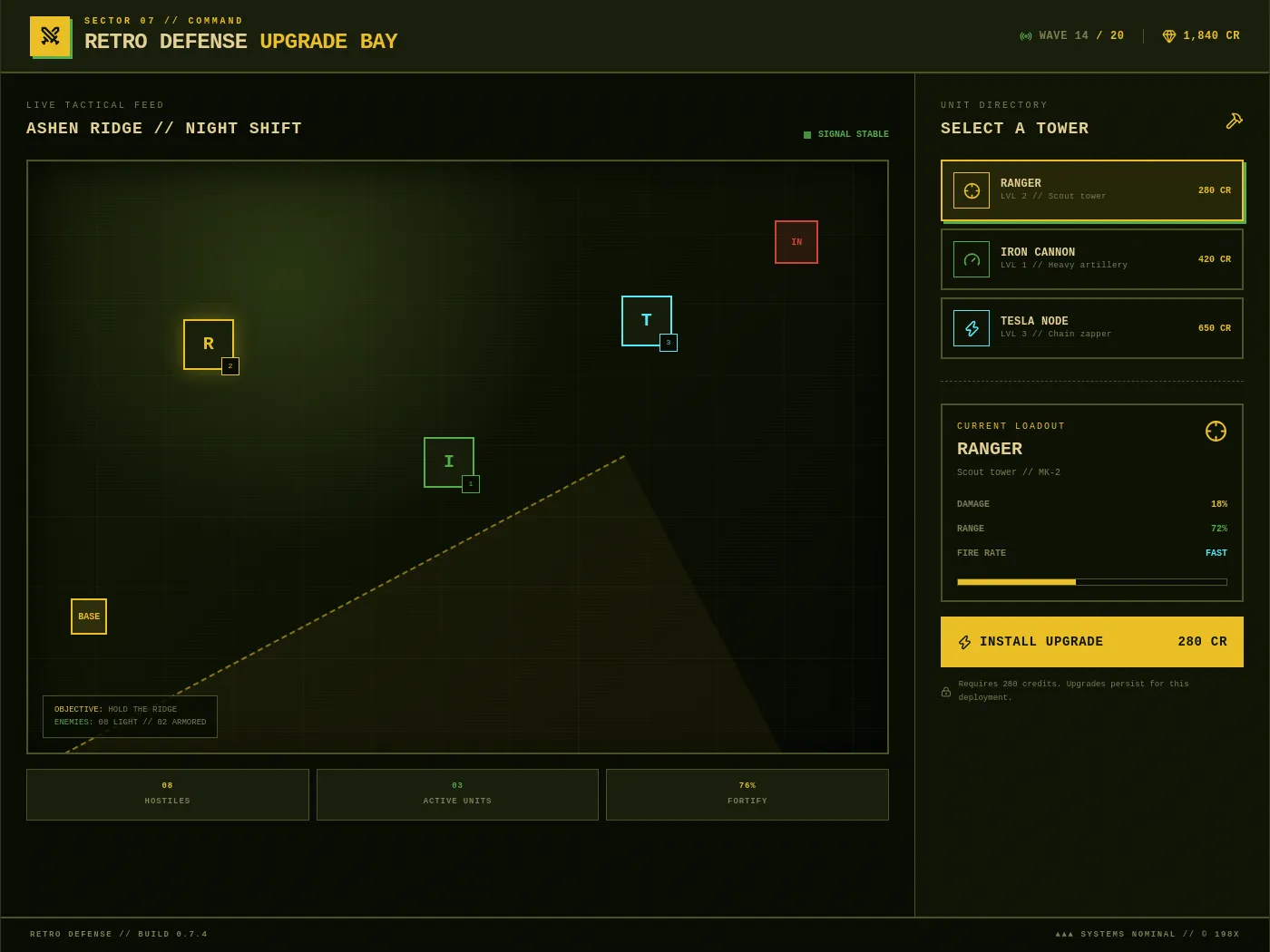 Retro Upgrade UI