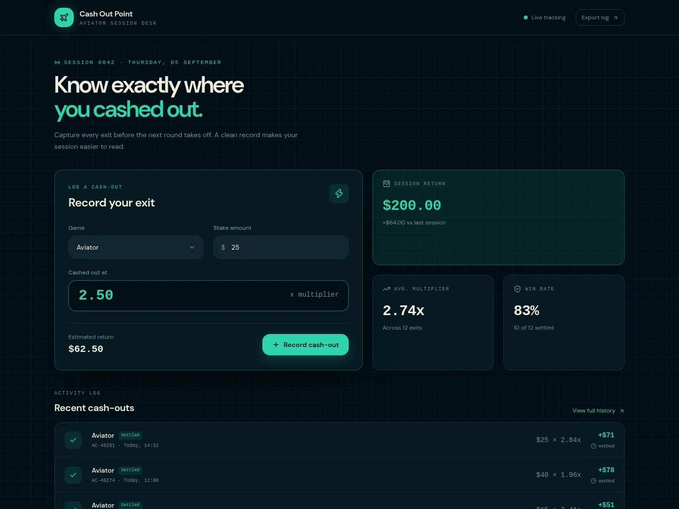 Aviator Cash Out Point