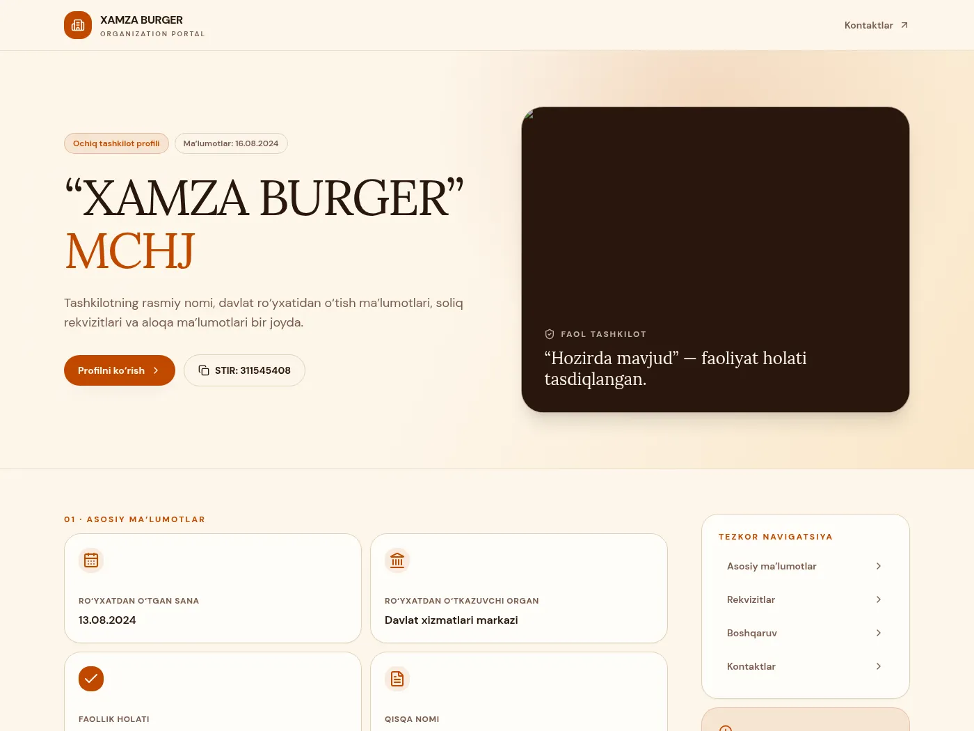 Xamza Burger Portal