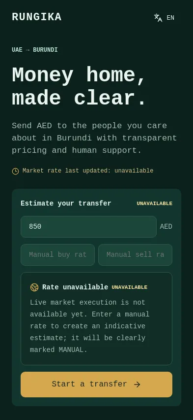 RUNGIKA Remittance App
