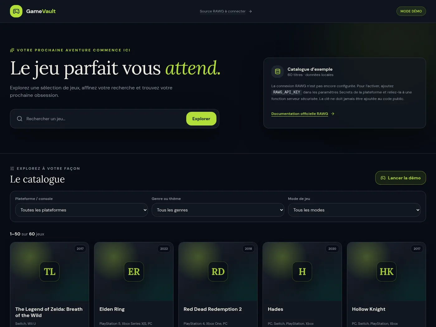 GameVault Catalogue