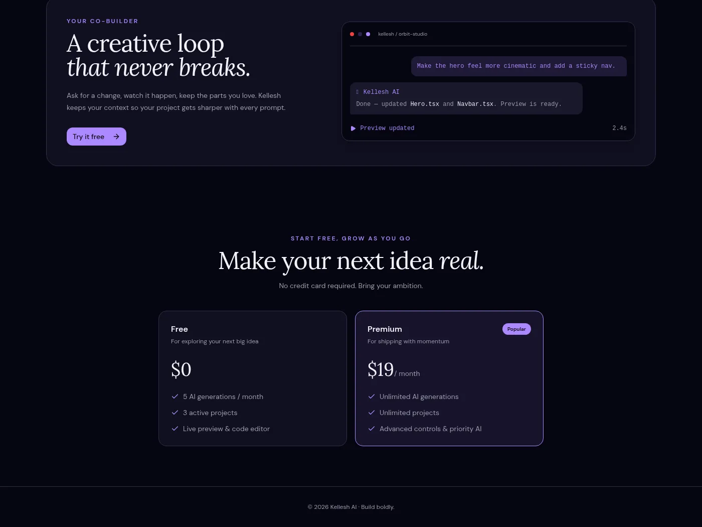 Kellesh AI Website Builder