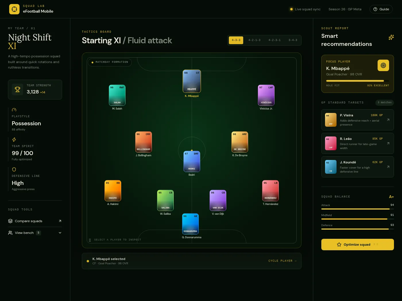 eFootball Squad Builder