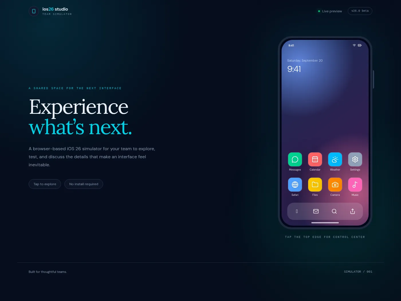 iOS 26 Web Simulator