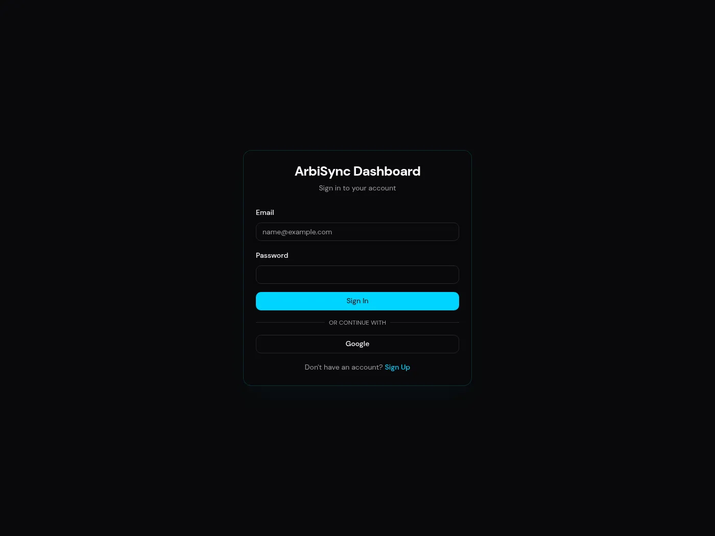 ArbiSync Dashboard