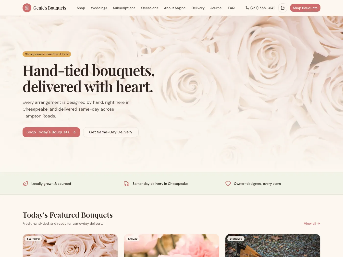Genie's Bouquets Website