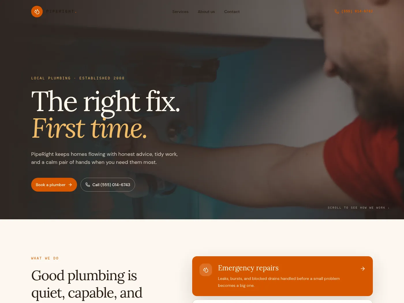 PipeRight Plumbing Site