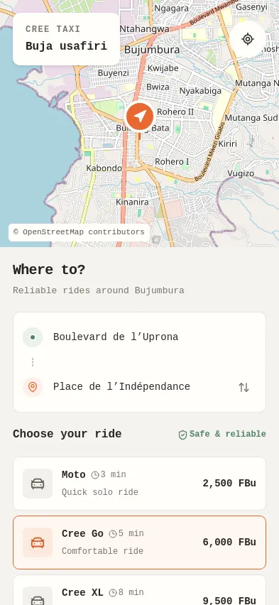 Cree Taxi Ride App