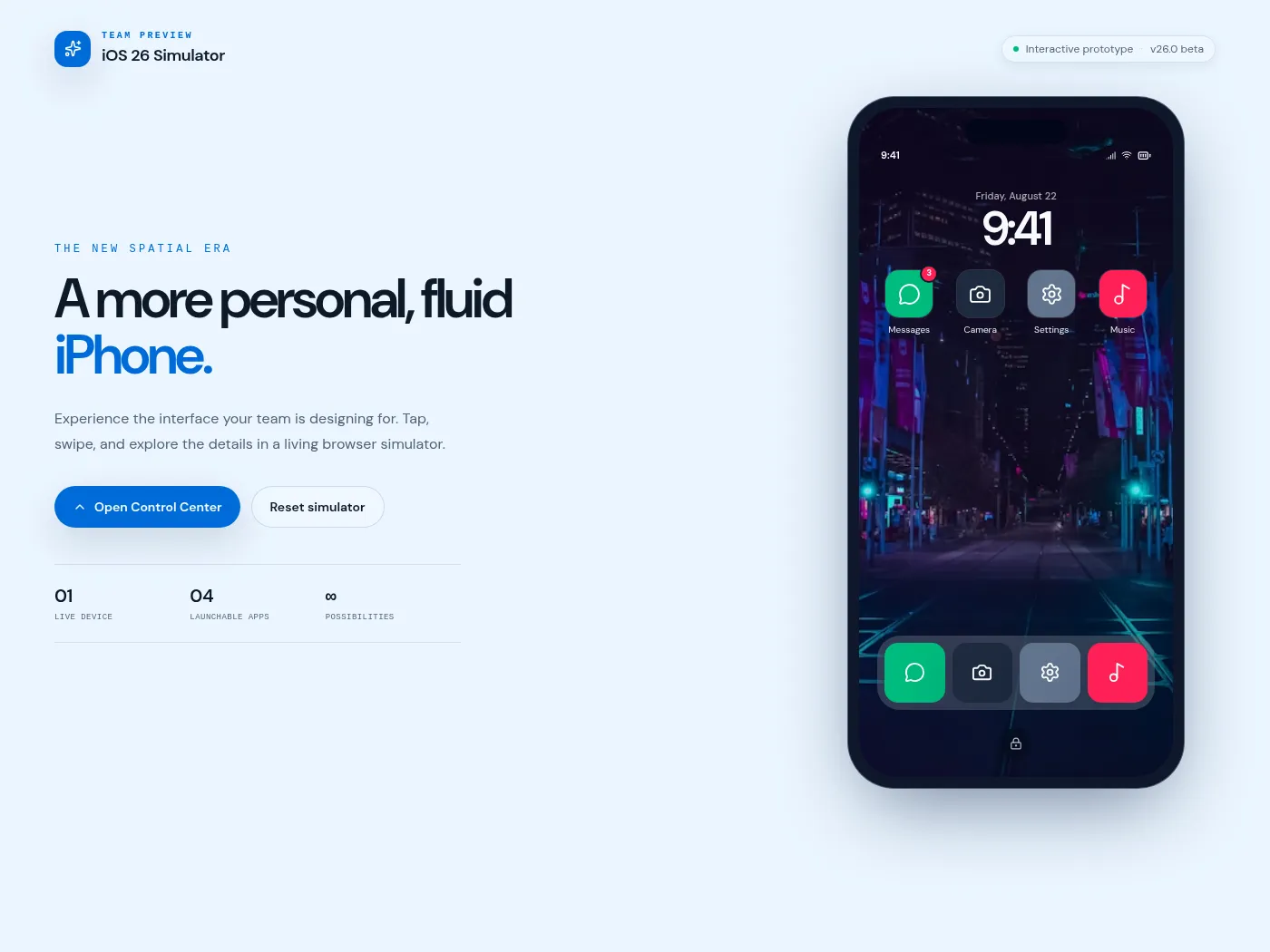 iOS 26 Web Simulator