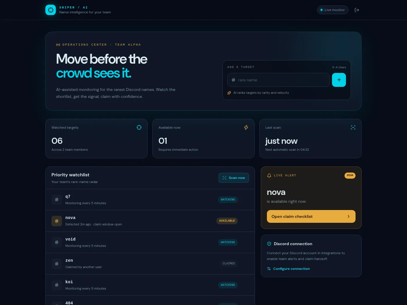 Discord Name Sniper AI