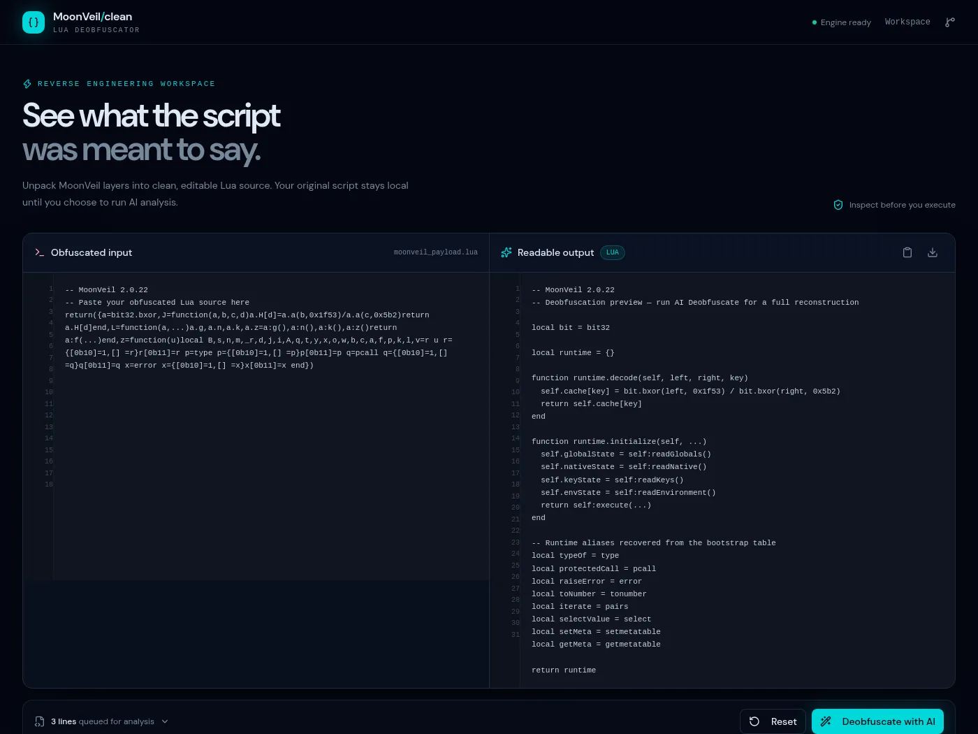 MoonVeil Lua Deobfuscator