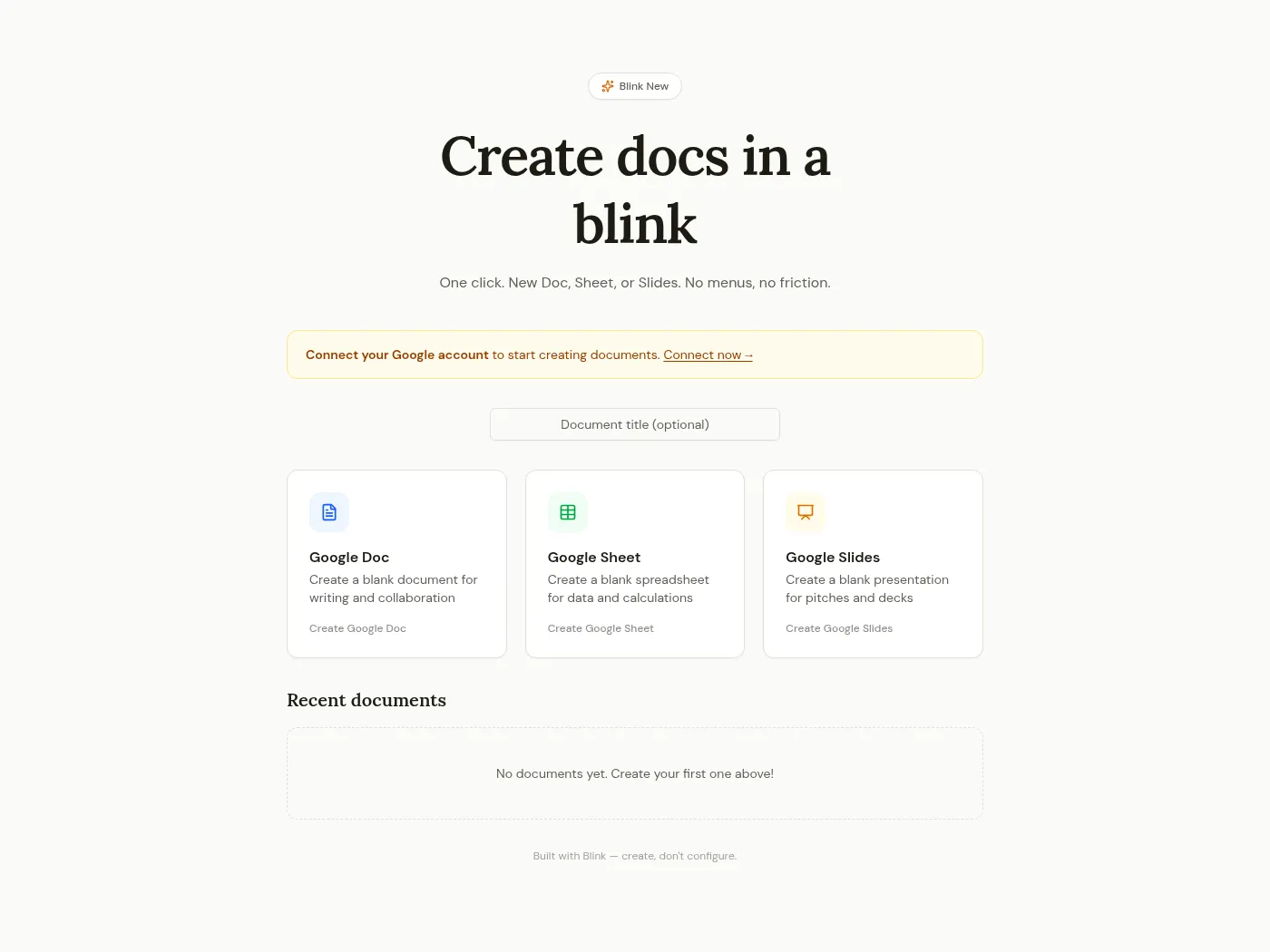 Blink New Docs
