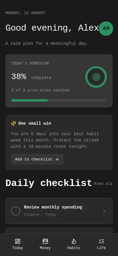 LifeHQ Mobile Organizer