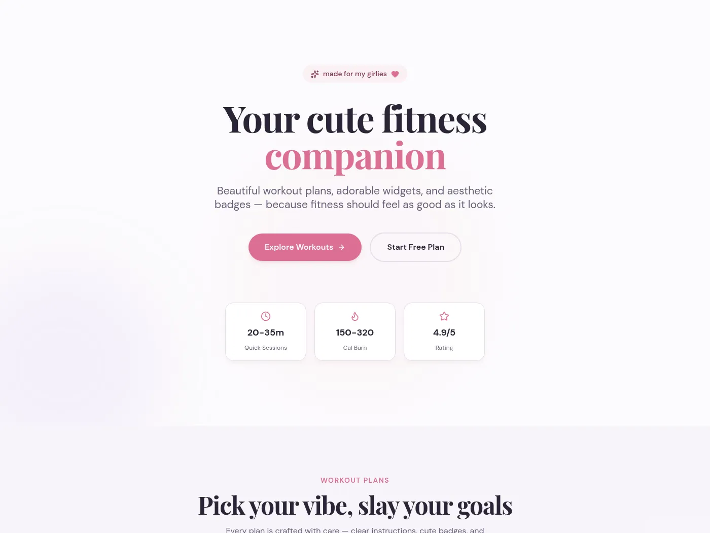 GirlyFit Workout Hub