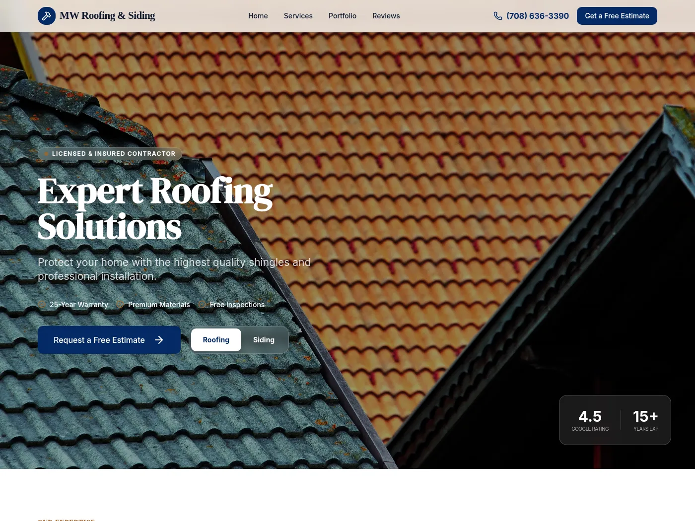 MW Roofing Web Presence