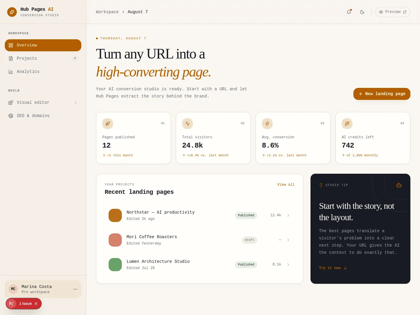 Hub Pages AI