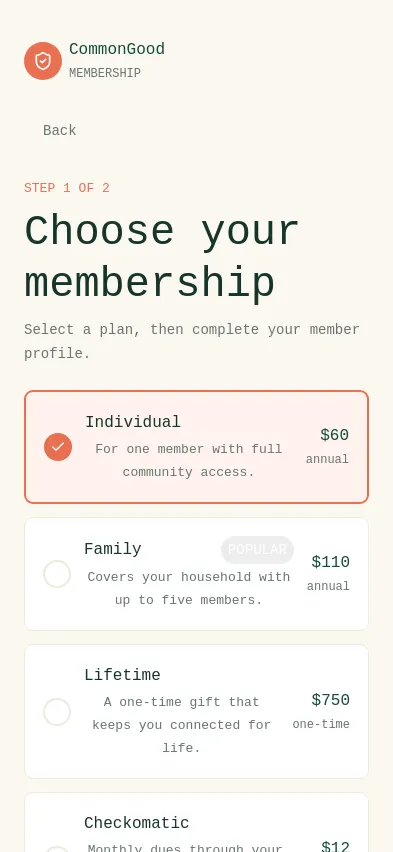 Nonprofit Membership App