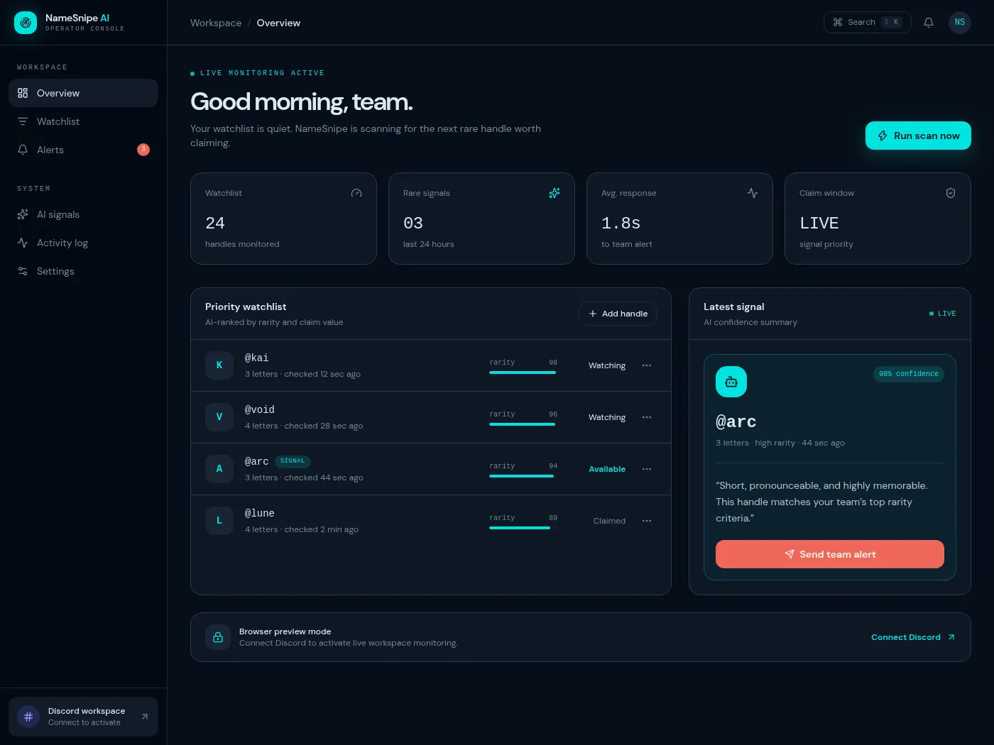NameSnipe AI