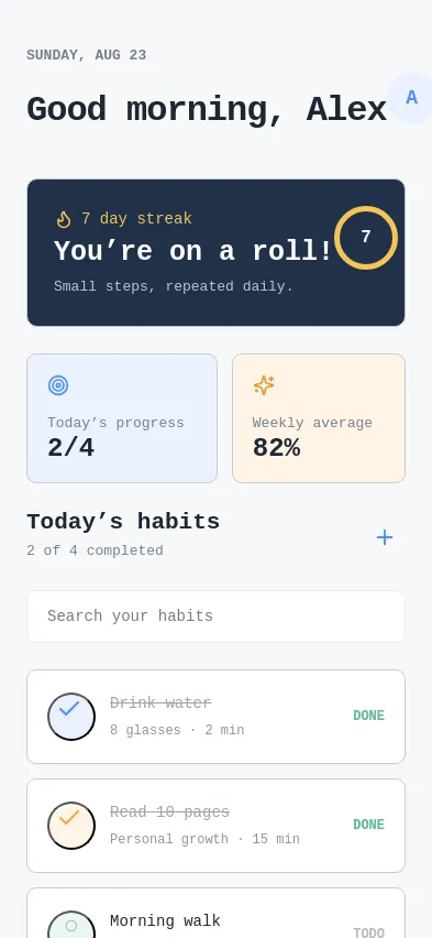 HabitPal Mobile