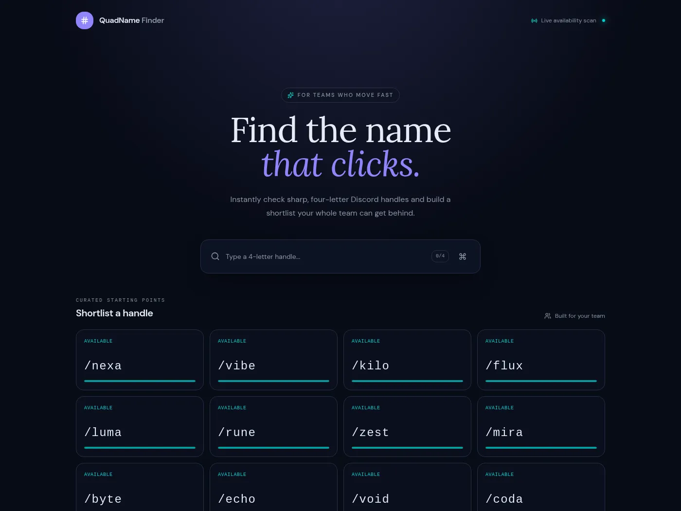 QuadName Finder