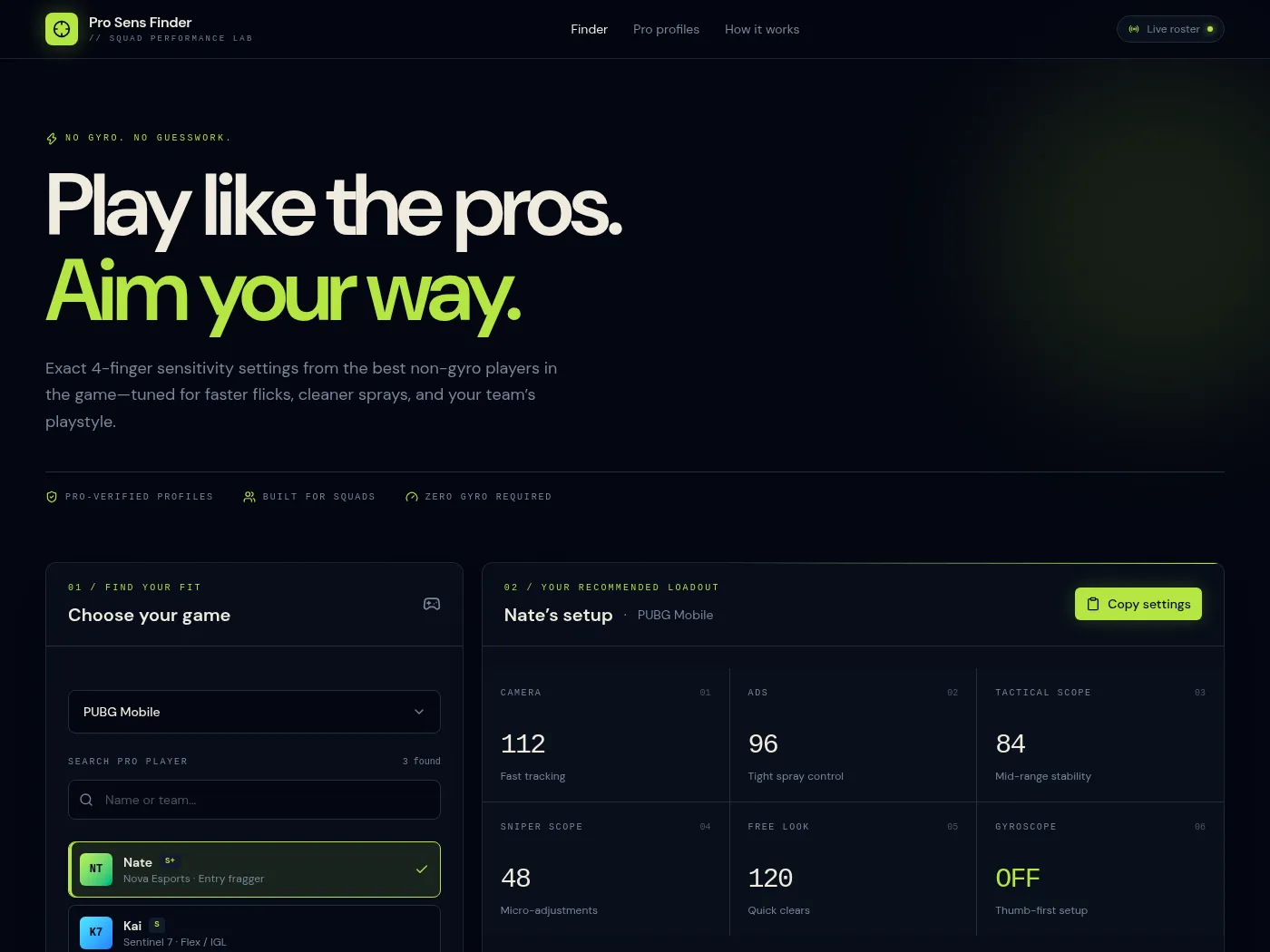 Pro Sens Finder