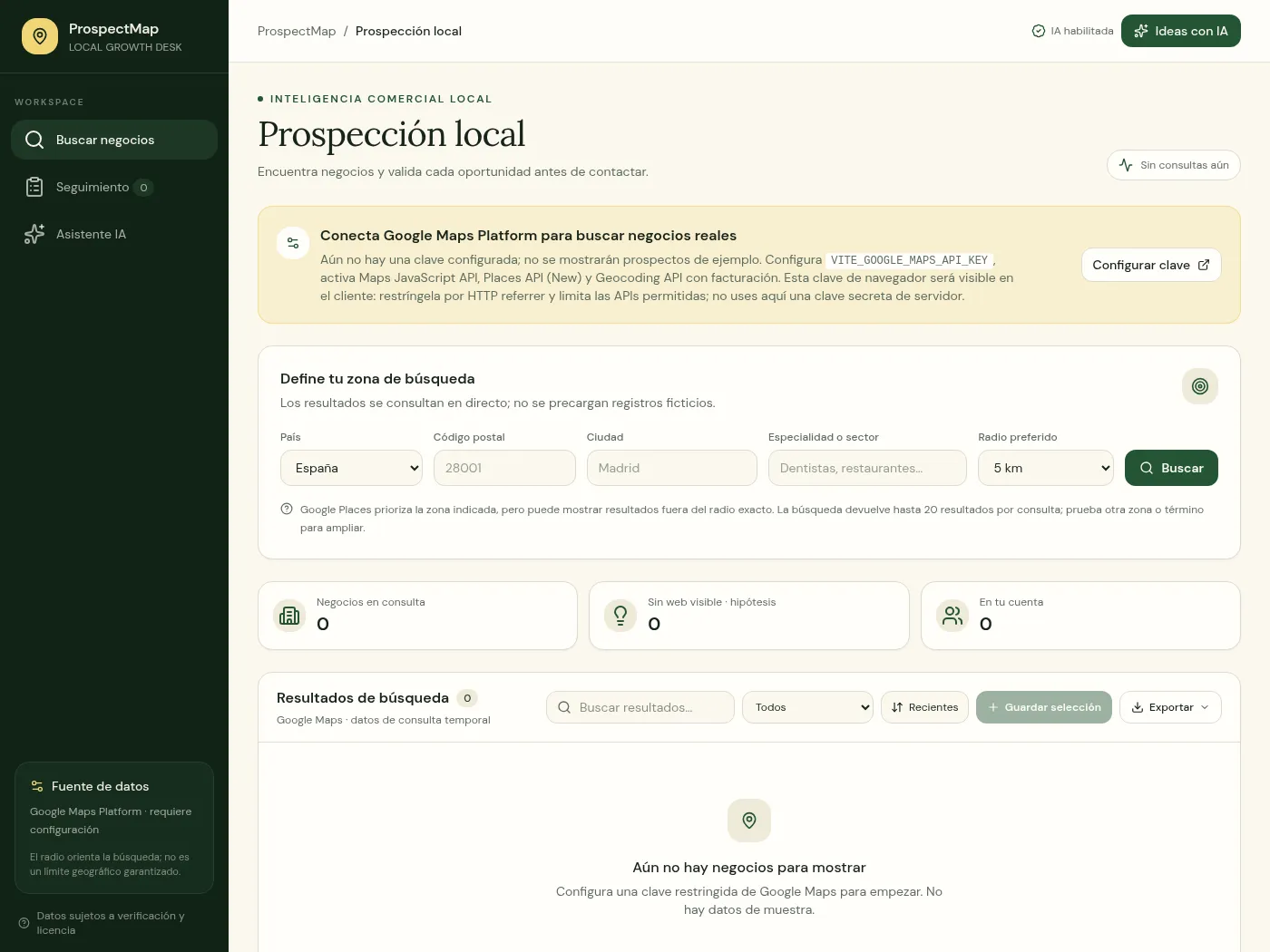 ProspectMap Dashboard