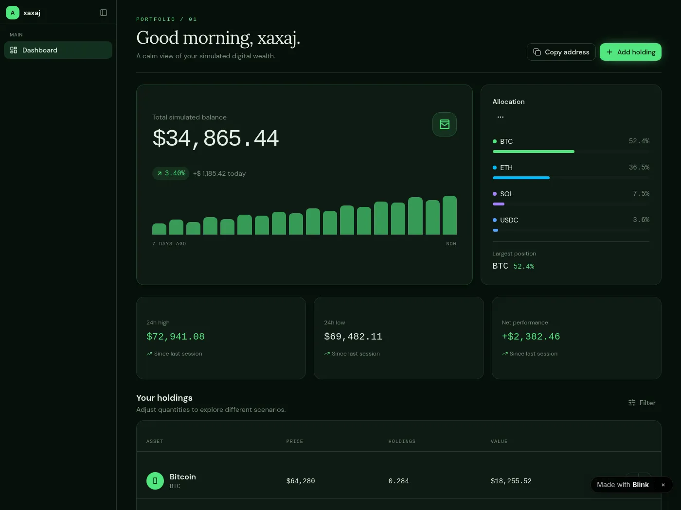 Mock Crypto Wallet