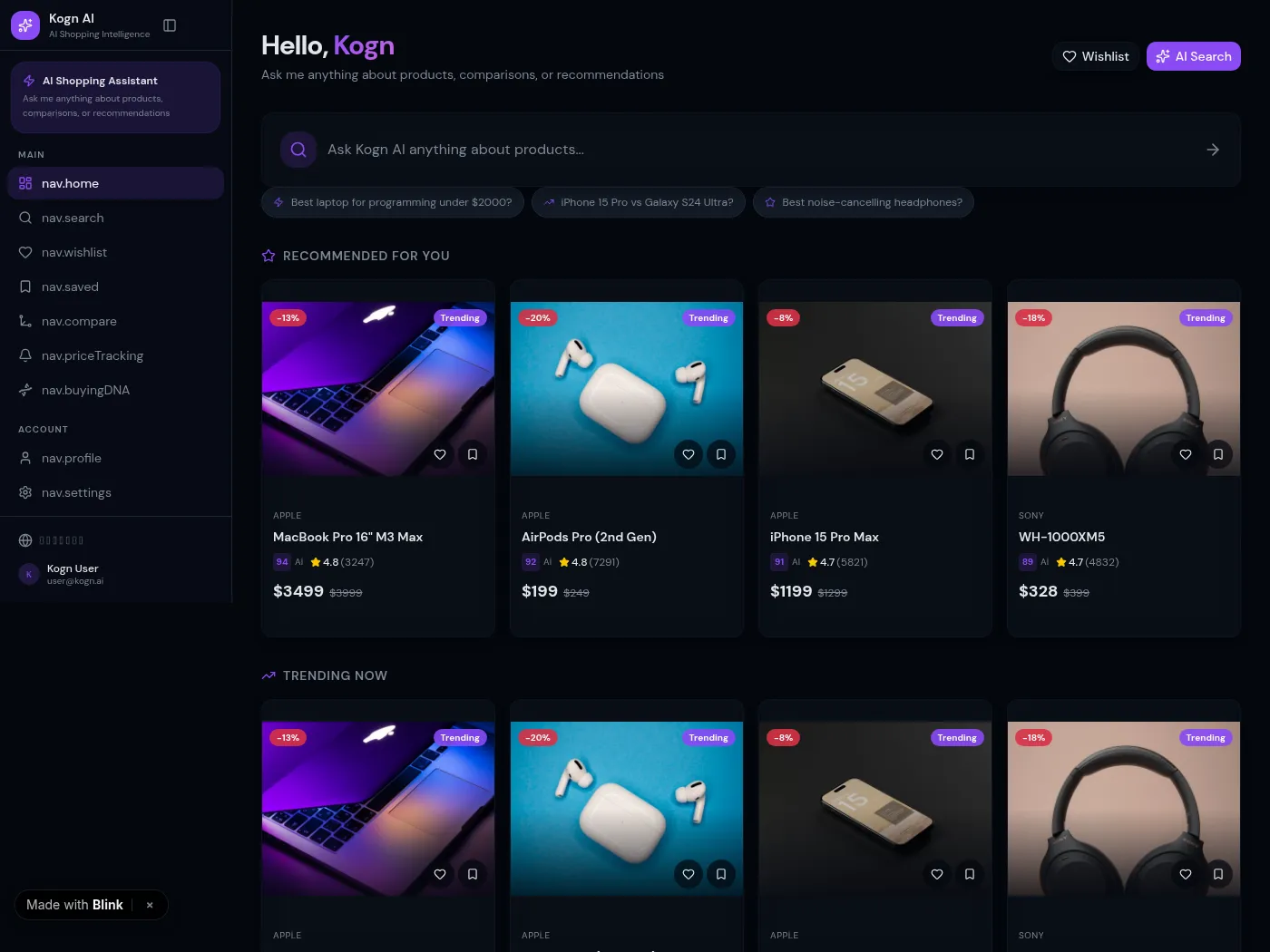 Kogn AI Shopping Assistant