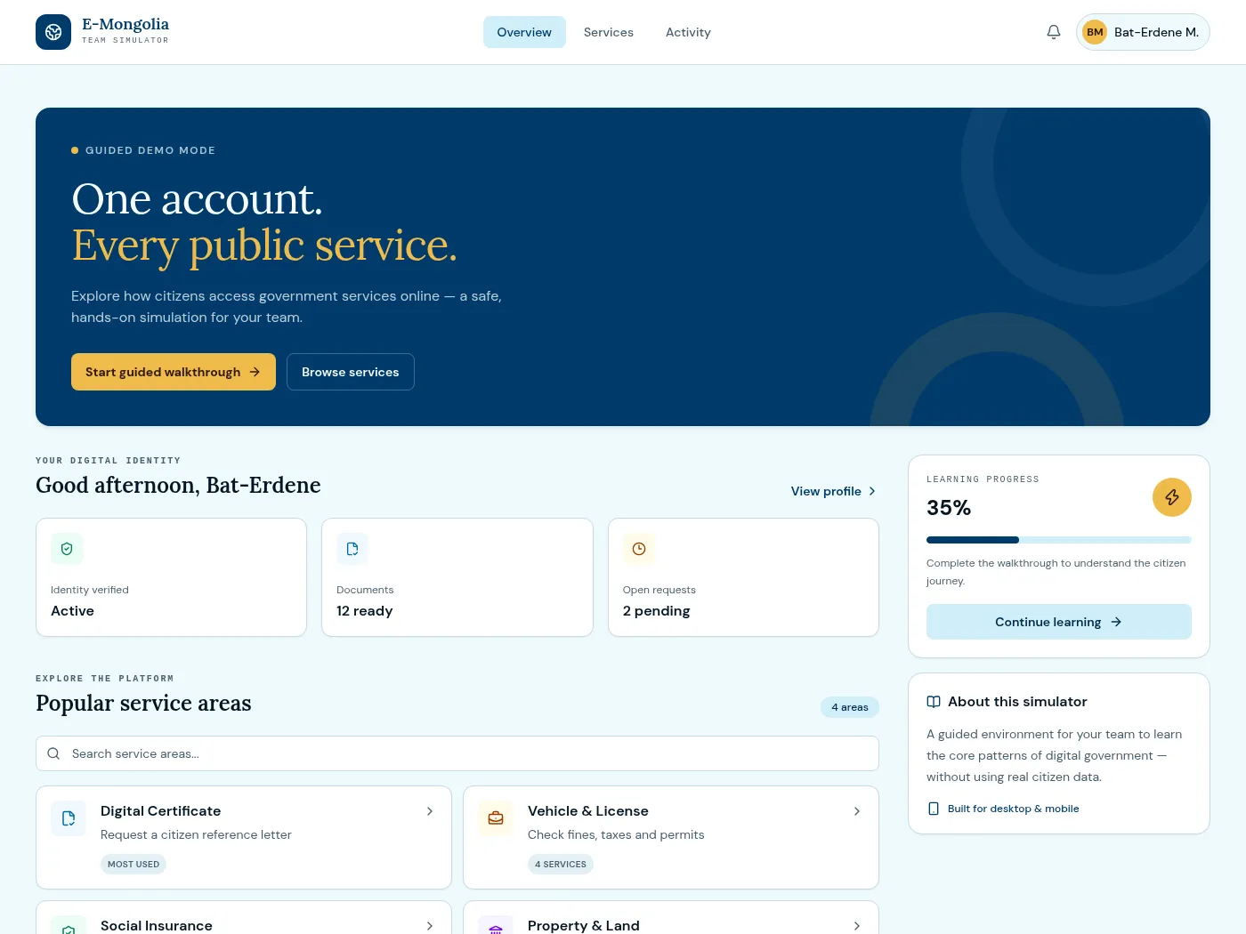 E-Gov Platform Simulator
