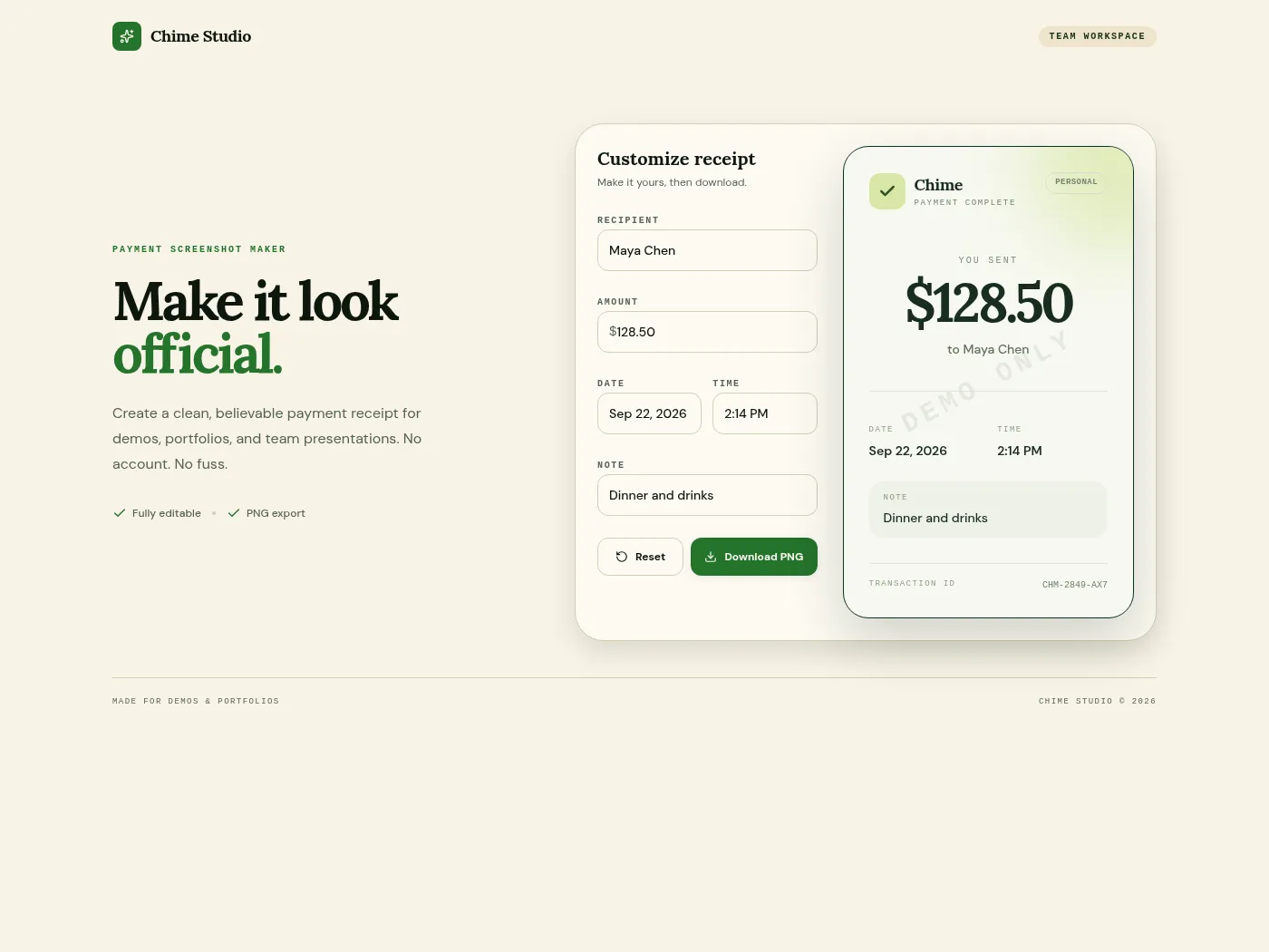 Chime Screenshot Studio