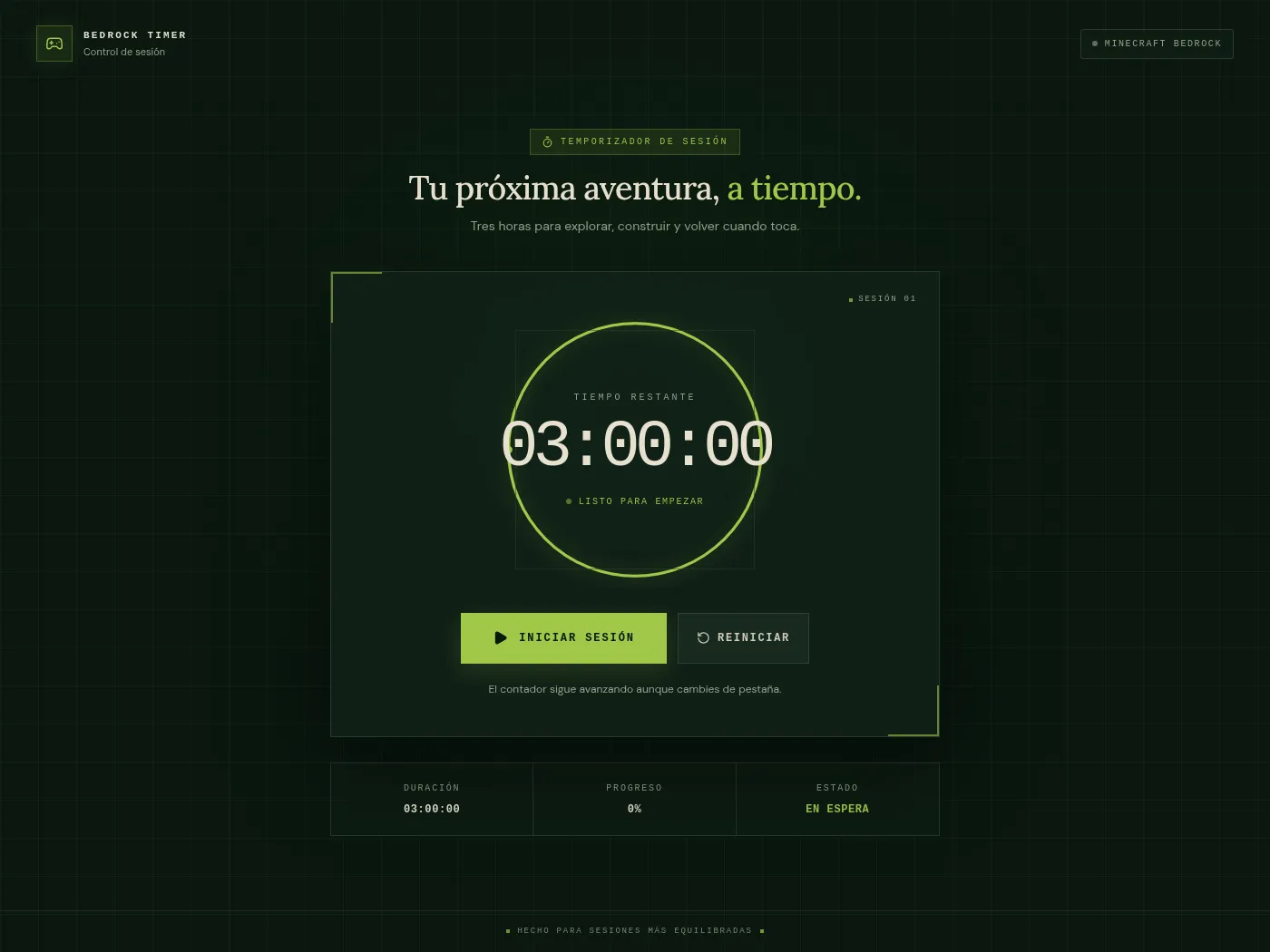 Bedrock Timer 3H