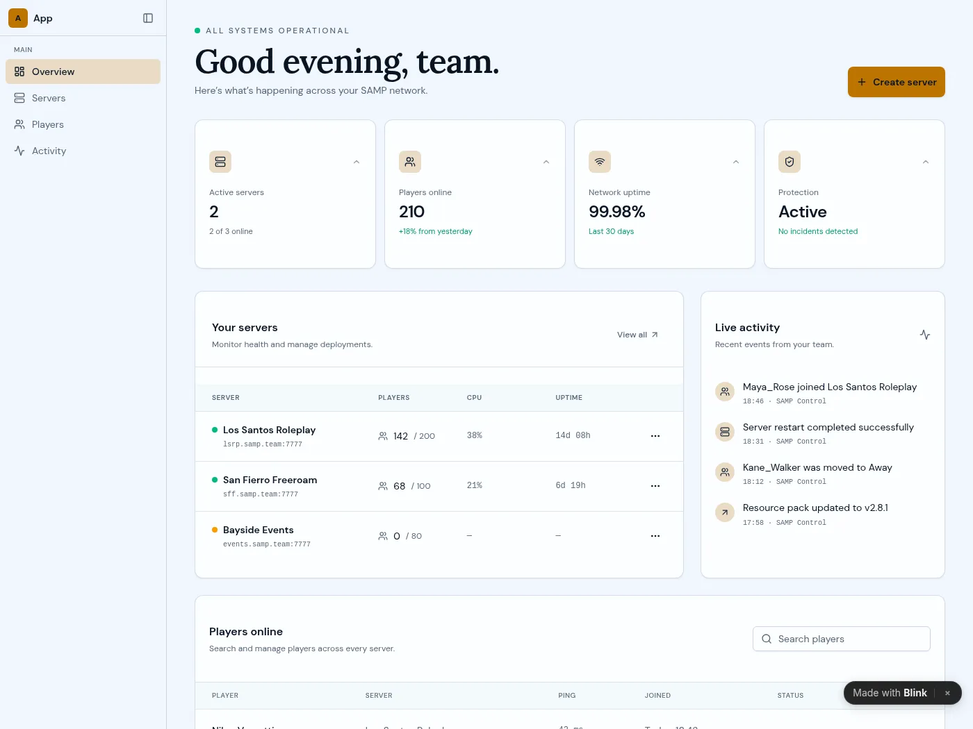 SAMP Server Manager