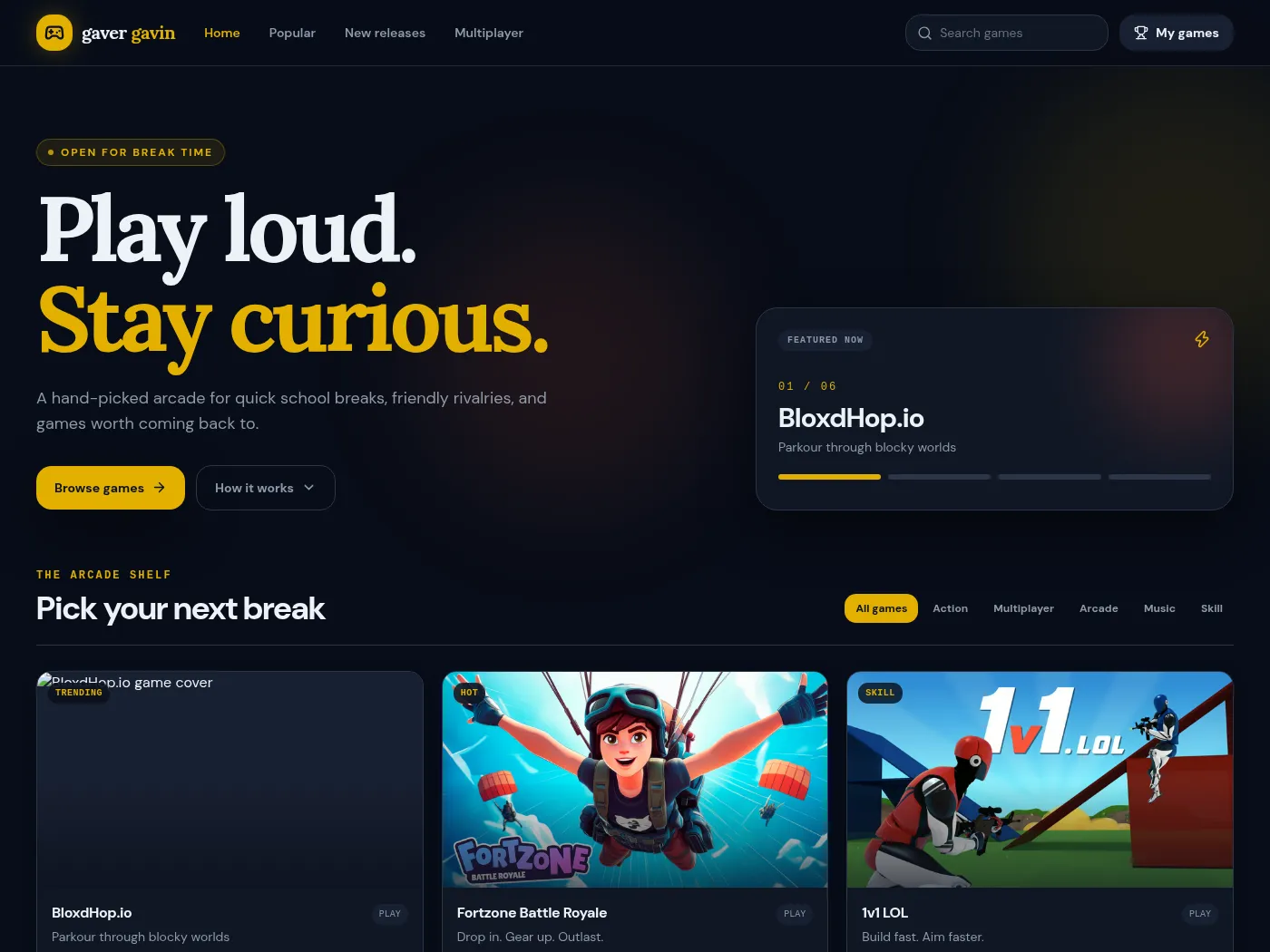 Gaver Gavin Games Hub