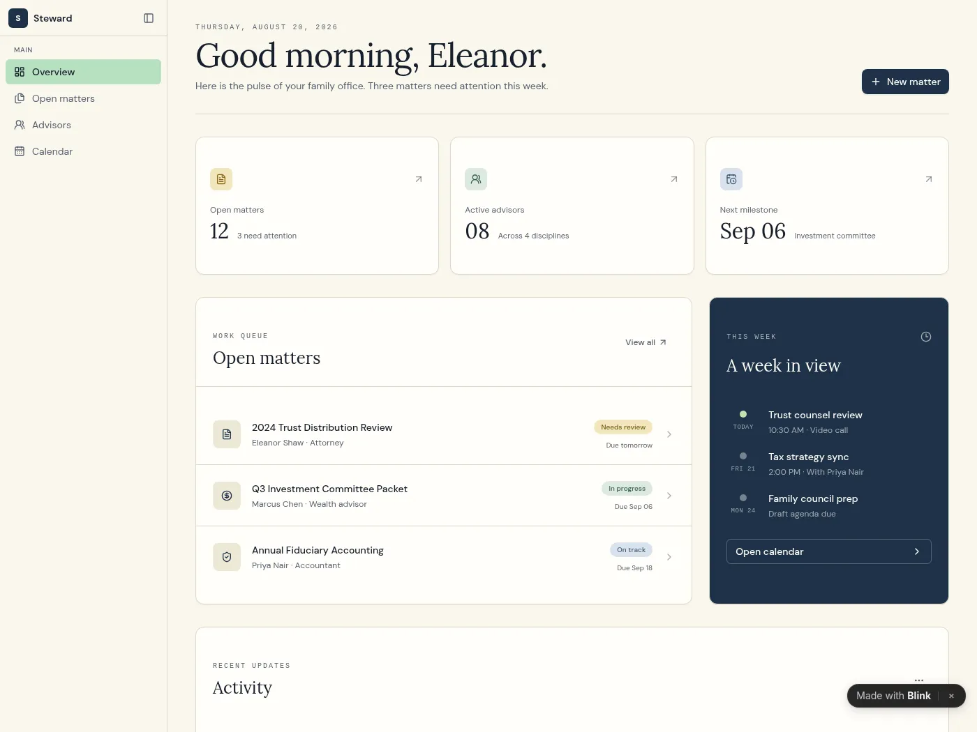 Family Office Dashboard