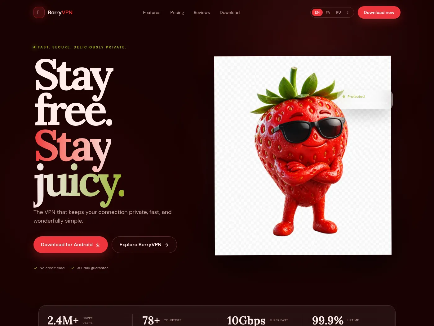 BerryVPN Cinematic Landing