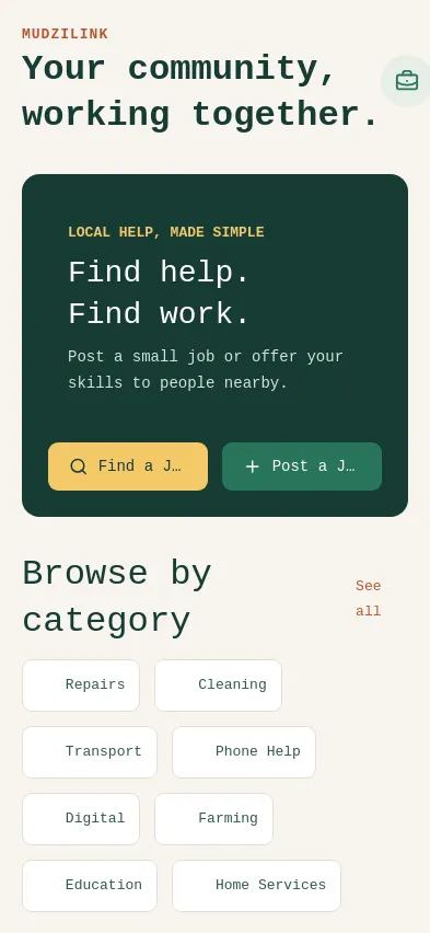 MudziLink Community Jobs