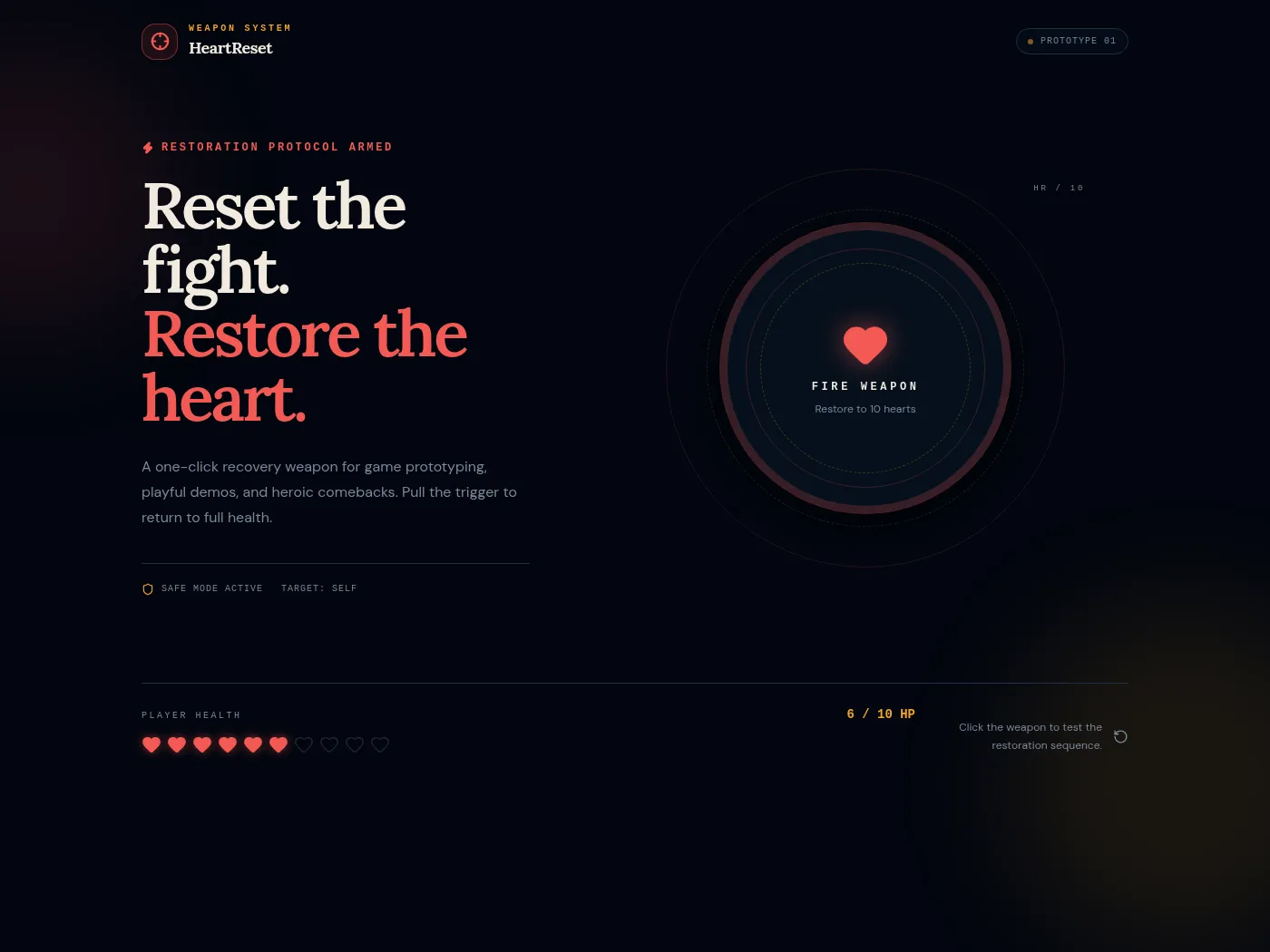 HeartReset Weapon