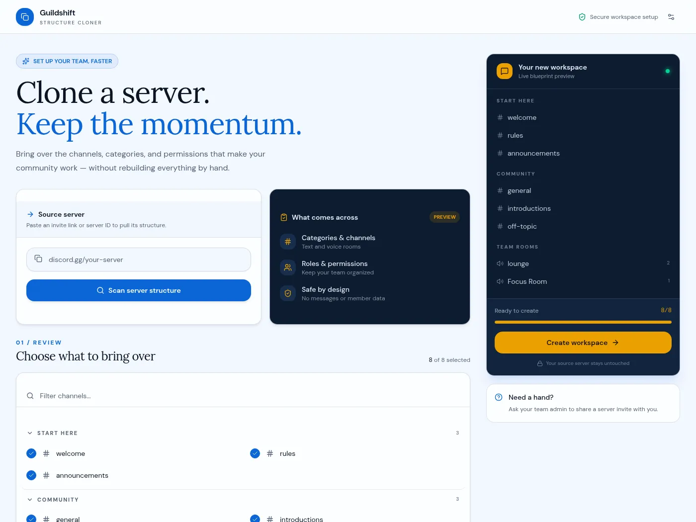 Discord Structure Cloner