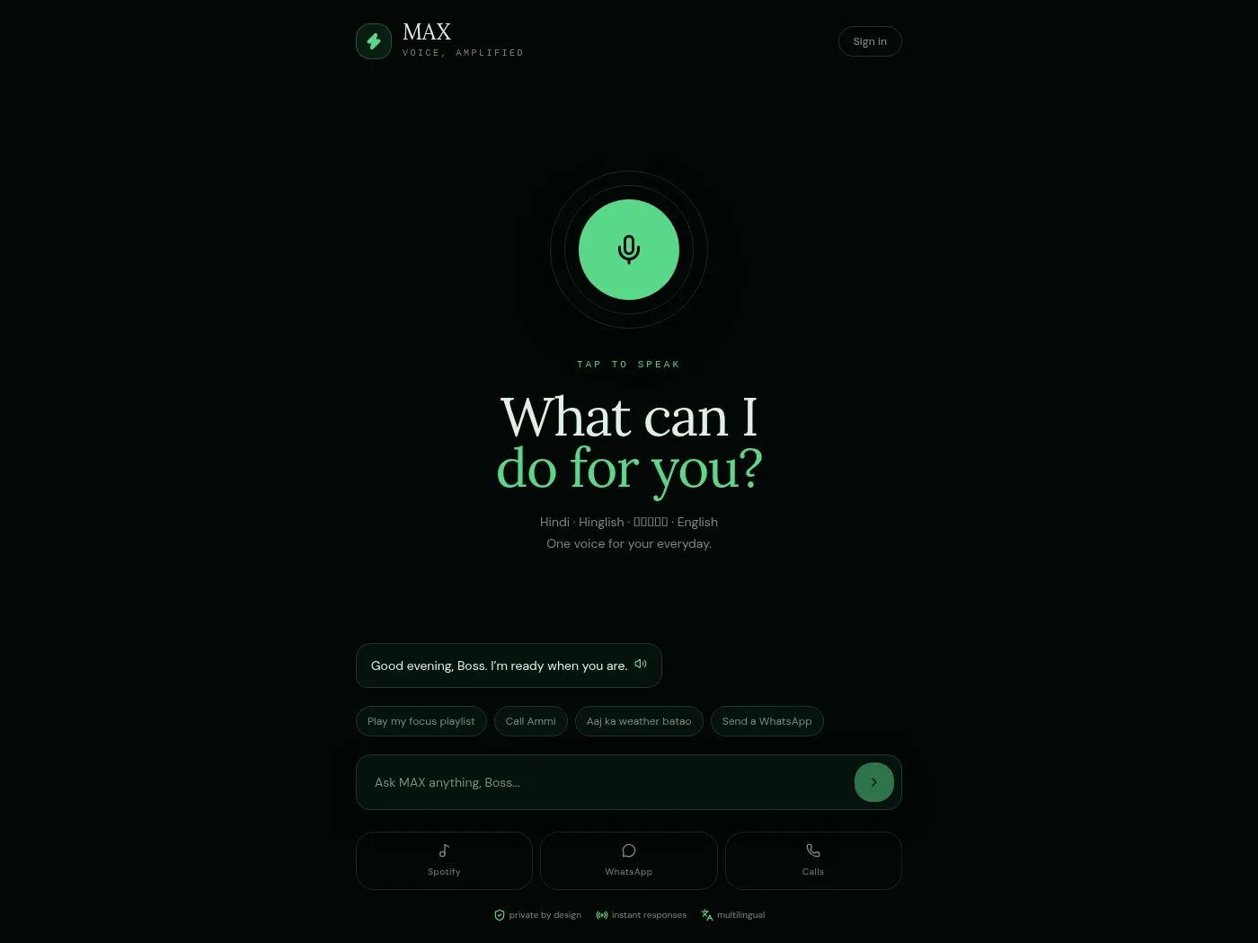 MAX Voice AI Assistant