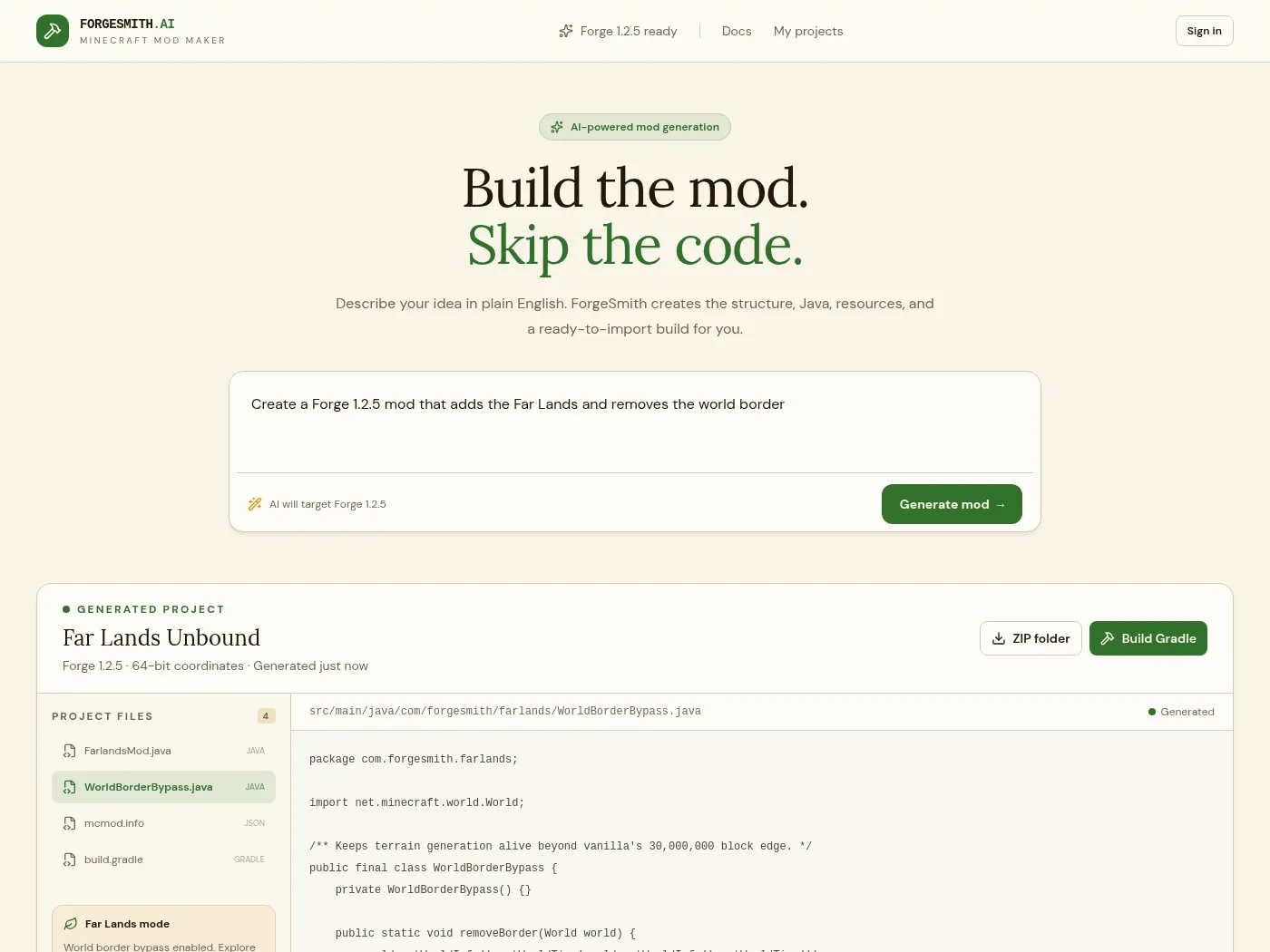 AI Minecraft Mod Maker