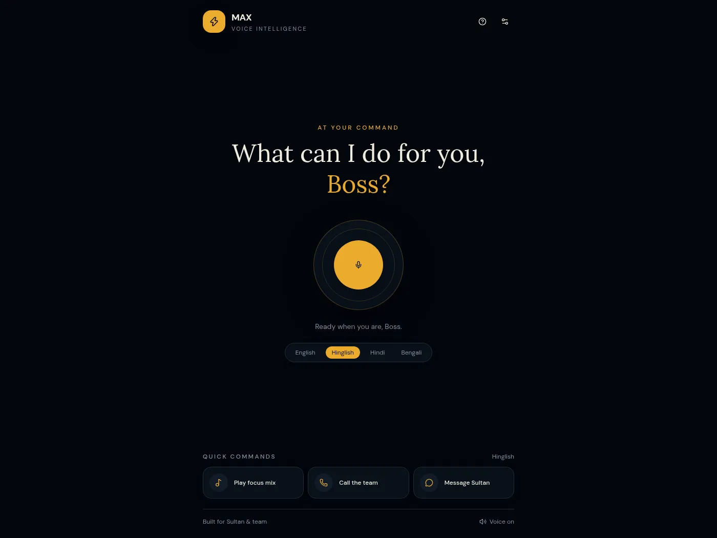 MAX Voice AI Assistant